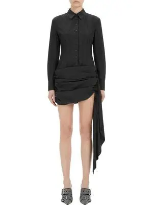 Giuseppe Di Morabito Asymmetrical Mini Shirtdress - Black