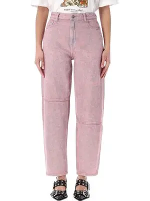 GANNI Straight Leg Jeans - Pink