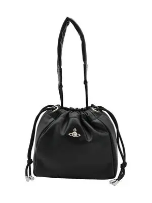 VIVIENNE WESTWOOD Vivienne Westwood Orb Logo Grained Synthetic Leather Bucket Bag