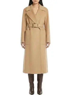 Sportmax Belted Overcoat - Camel