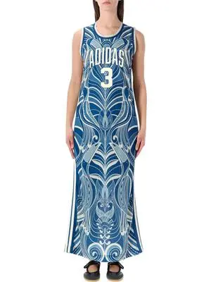 Adidas Originals By Alexander Wang Printed Maxi Dress - Marine