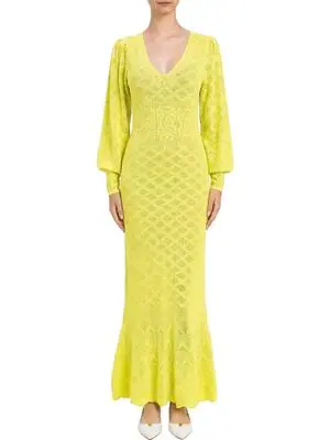 TWINSET Long Sleeve Maxi Dress - Lime