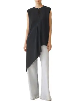 Fabiana Filippi Sleeveless Draped Top - Blue