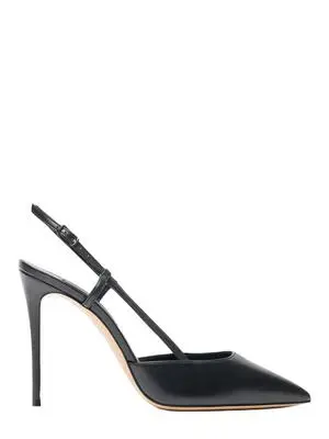 Casadei Pointed Toe Slingback Pumps - Black