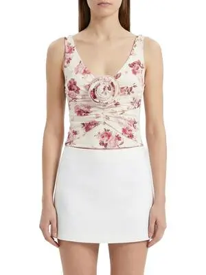 MAGDA BUTRYM Magda Butrym Floral Print Jersey Top