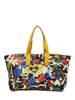 ALEMAIS Printed Beach Tote With Charm - Blue Pattern