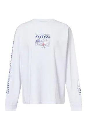 DAMSON MADDER Deli Graphic Long-sleeve T-shirt - Off White