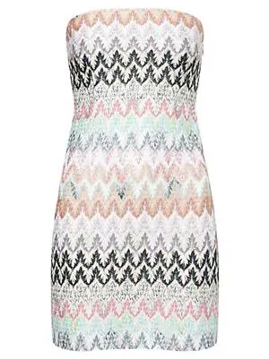 Missoni Patterned Lamé-knit Mini Dress - White Pink Light Blue