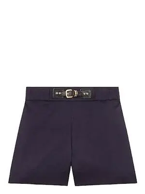 Maje Buckle-embellished Satin Shorts - Navy