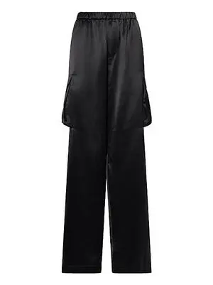 THE FRANKIE SHOP Delny Patch-pocket Satin Cargo Trousers - Black