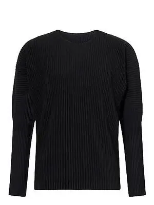 Issey Miyake Basics Long-sleeves Knitted Top - Black