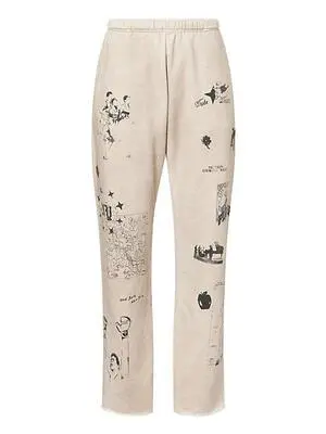 DUKE + DEXTER Ny Sketch Straight-leg Cotton-jersey Jogging Bottoms - Oat