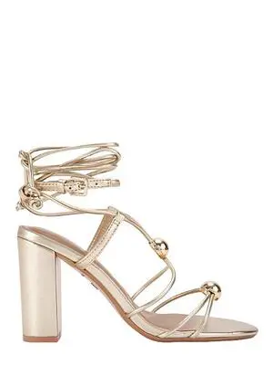 Kurt Geiger Swift Leather Heeled Sandals - Gold Comb