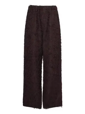 THE FRANKIE SHOP Baxter Wide-leg Fringed Trousers - Dark Brown