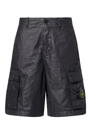 Stone Island Patch-pocket Woven Cargo Shorts - Black