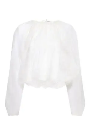FRAME The Sheer Balloon Silk Blouse