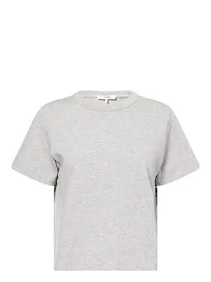 FRAME The Heather Boxy-fit Cotton T-shirt - Heather Grey