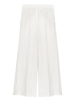 Maje High-rise Wide-leg Lyocell-blend Trousers - White