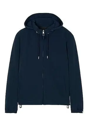 Sandro Hooded Zip-up Shell Jacket - Midnight Blue