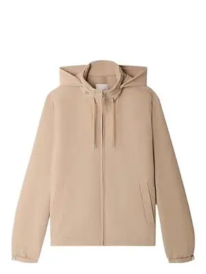 Sandro Hooded Zip-up Shell Jacket - Sand