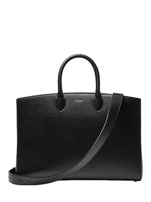 ASPINAL OF LONDON Madison Cross-body Leather Tote Bag - Black