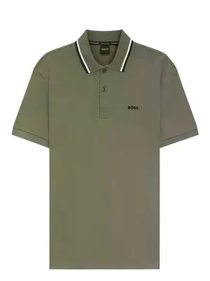 BOSS Paddy Double-striped Polo Shirt - Green