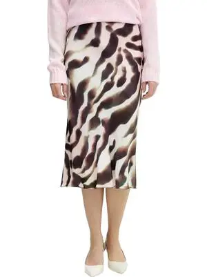 MARC AUREL Animal-print Midi Skirt - Pink