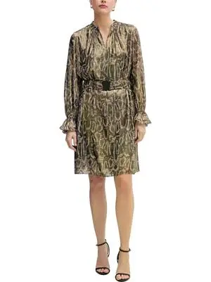 MARC AUREL Snake-print Mini Dress - Neutrals