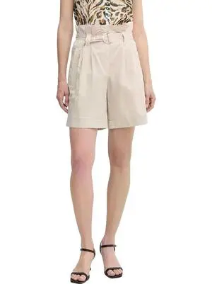 MARC AUREL Belted High-waisted Shorts - Neutrals
