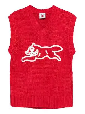 BILLIONAIRE BOYS CLUB Running Dog V-neck Vest - Red