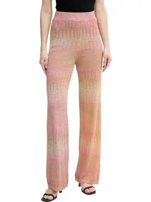 OUI Zig-zag Knit Trousers - Pink