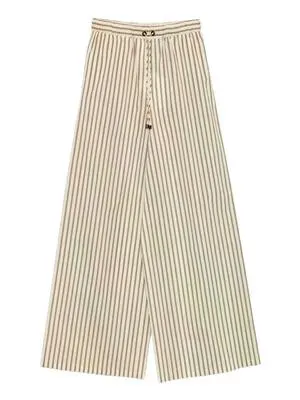 Max Mara Striped Wide Leg Trousers - Neutrals
