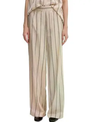 MARC AUREL Striped Wide Leg Trousers - Neutrals