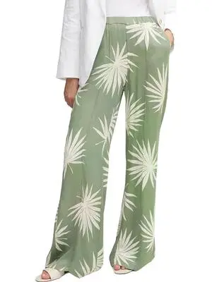 OUI Floral Palazzo Pants - Green