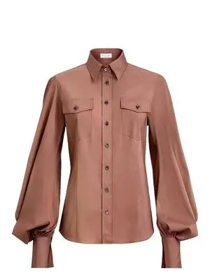 Brunello Cucinelli Balloon-sleeve Pocket Shirt - Brown