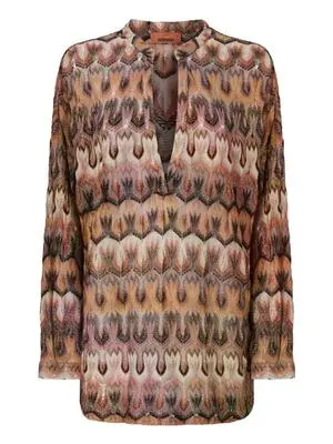 Missoni Patterned V-neck Top - Neutrals