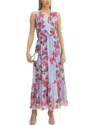 FRACOMINA Floral Print Maxi Dress - Blue