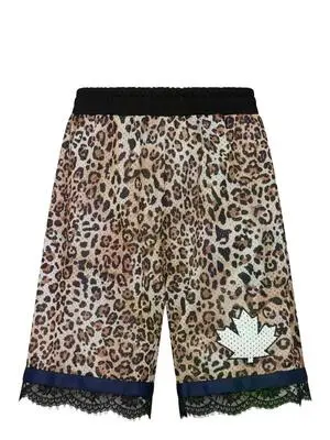Dsquared2 Animal-print Shorts - Brown