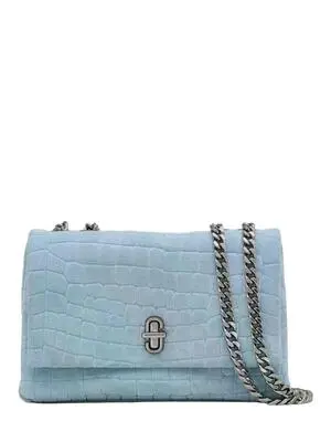 Marc Jacobs The Slim Croc Suede Dual-chain Shoulder Bag - Blue