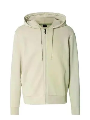 BOSS Zip-up Hoodie With Logo Detail - Neutrals