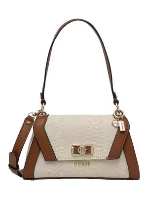 Guess Turn-lock Charm Shoulder Bag - Neutrals