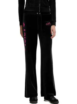 Juicy Couture Drawstring-waist Flared Track Pants - Black