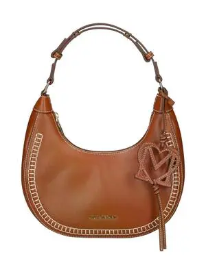 Moschino Heart-charm Stitched Shoulder Bag - Brown