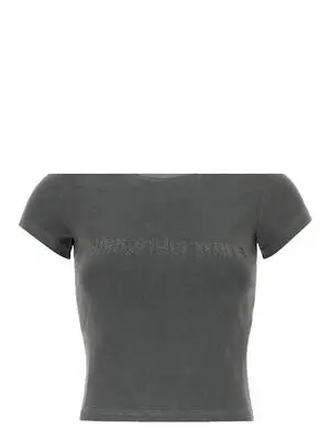Alexander Wang Hotfix Graphic Baby Tee - Grey