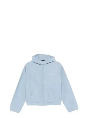 Balenciaga Standard Zip Hoodie - Light Blue/white