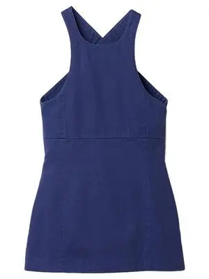 Miu Miu Gart-dyed Gabardine Mini-dress - Ink Blue