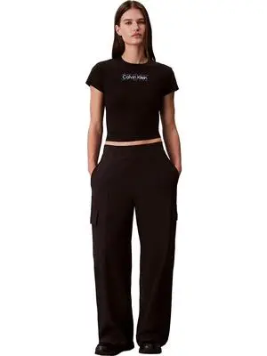 Calvin Klein Commuter Wide Leg Cargo Pants - Black