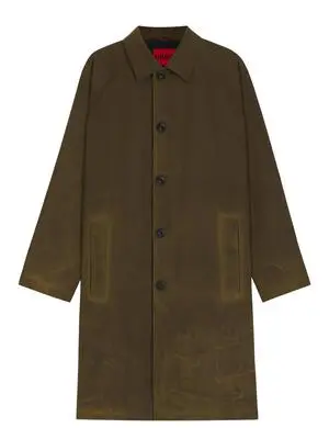 Hugo Waxed-cotton Coat - Light Green
