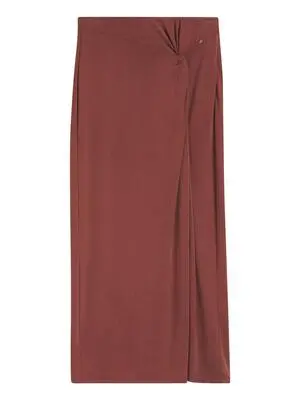 BOSS Jersey Maxi Skirt With Twist Detail - Dark Red