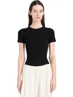 Proenza Schouler Ribbed Knit Top - Black